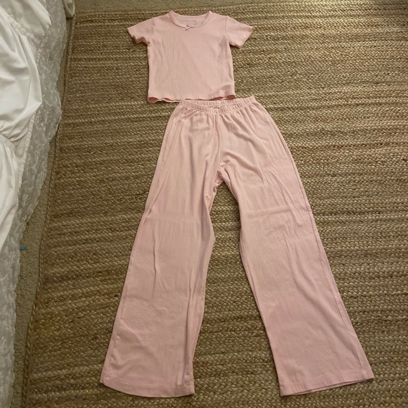 Daily Drills | Pants & Jumpsuits | Nwt Daily Drills Pink Pointelle Set ...